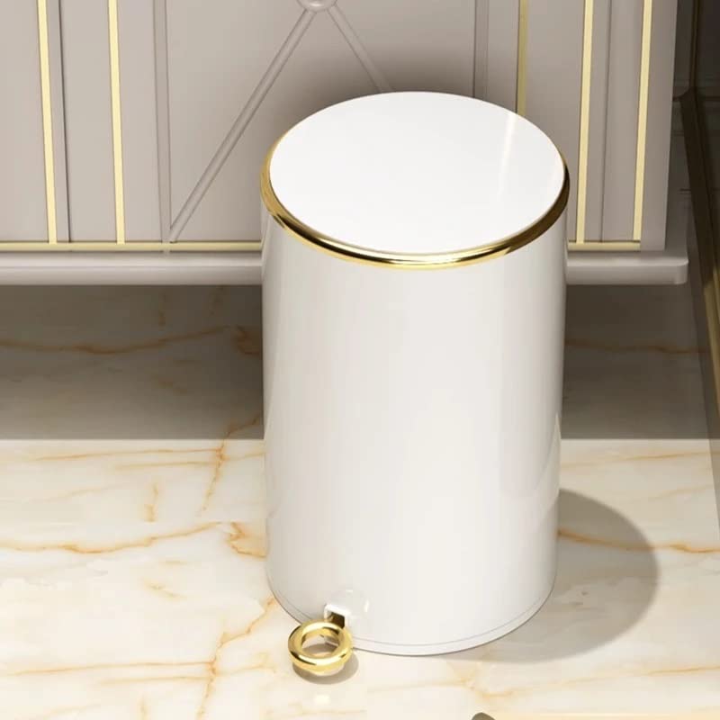 MFCHY Trash Can Stainless Steel Press Bathroom Trash Can Kitchen Garbage Container Household Products