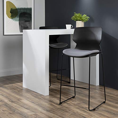 HON Basyx Contempo Guest Stool, 2 Pack, Black/Charcoal