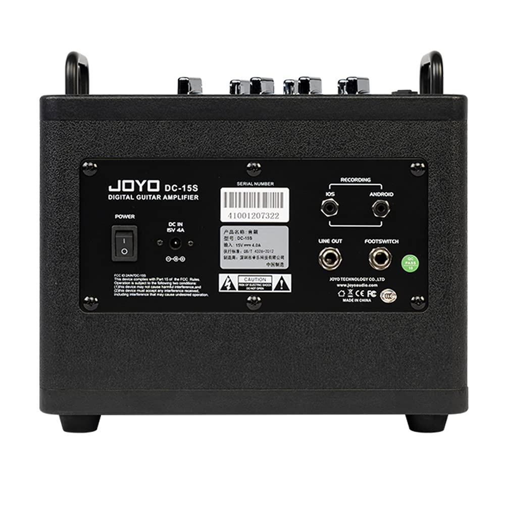 JOYO Digital Guitar Amplifier 15W Rechargeable Bluetooth Practice Amp Electric & Acoustic Guitar Combo with 9 Amp Models 6 Digital Effects (DC-15S)