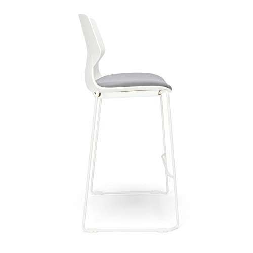 HON Basyx Contempo Guest Stool, 2 Pack, White/Charcoal