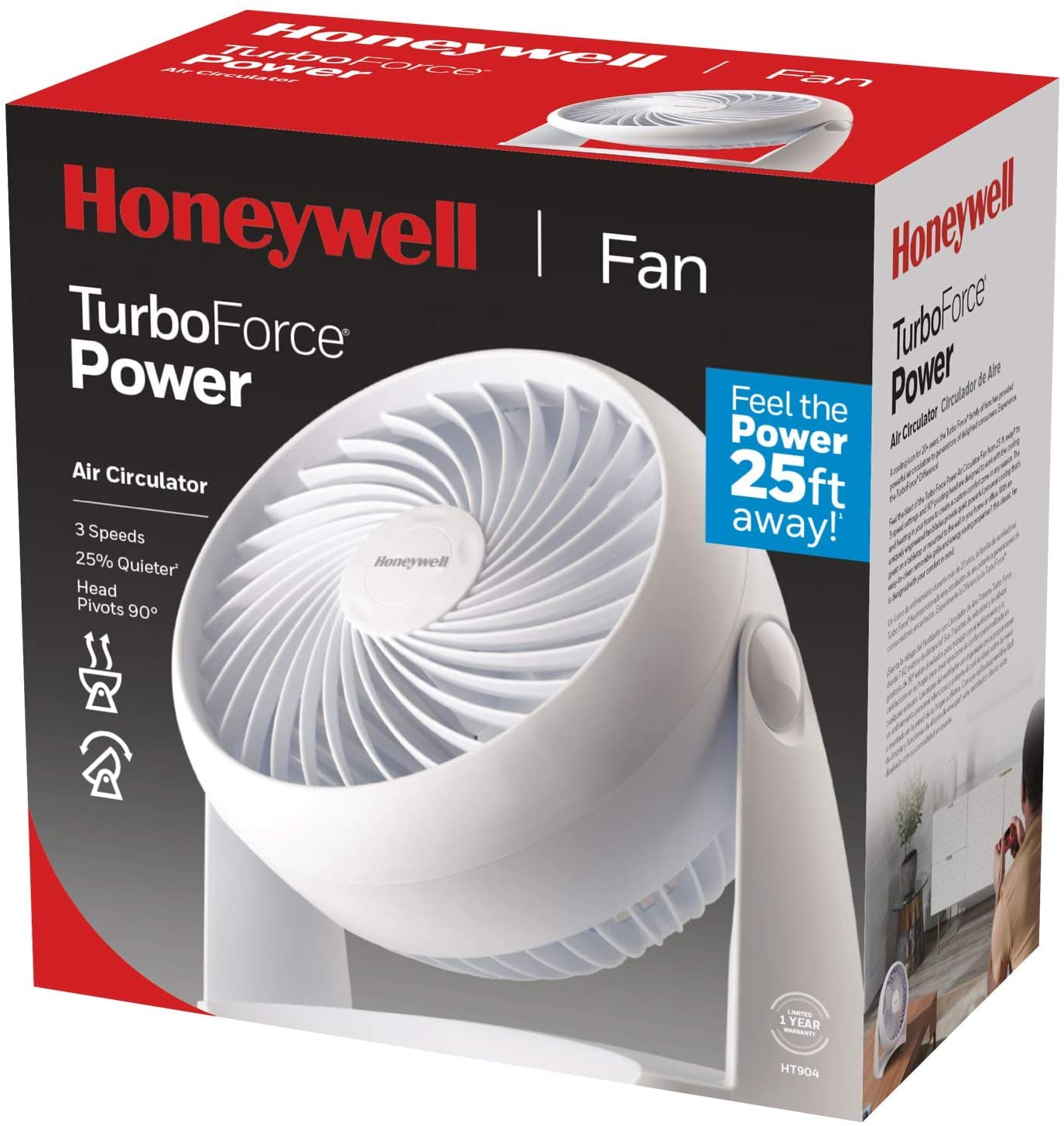 HONEYWELL HT904 Turbo Fan, White HT904E