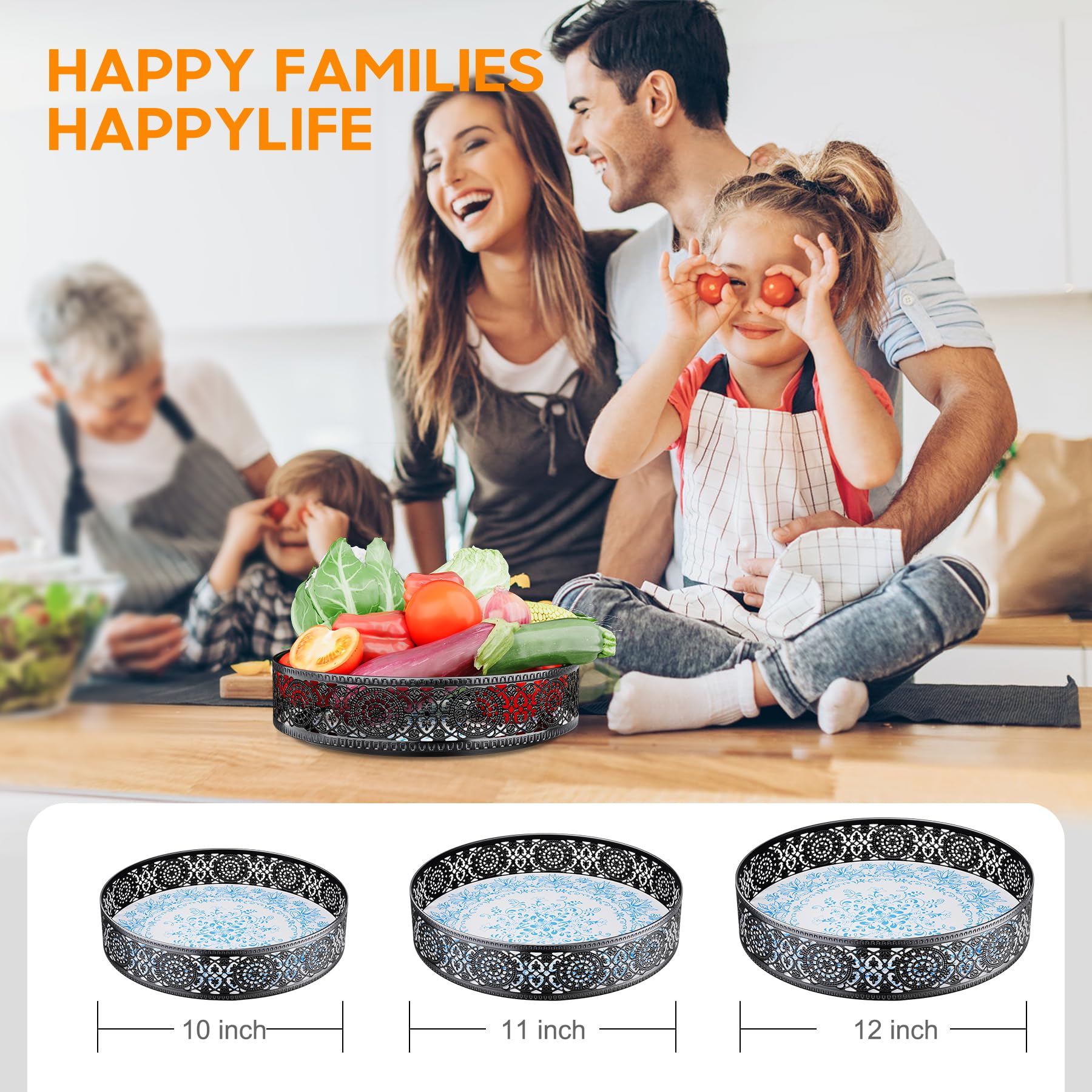 Iirios 12 Inch Lazy Susan Organizer, Lazy Susan for Cabinet Metal Lazy Susan Organizer Spice Rack with Non-Slip Pad, Lazy Susan Rotating for Kitchen Bathroom Pantry Vanity