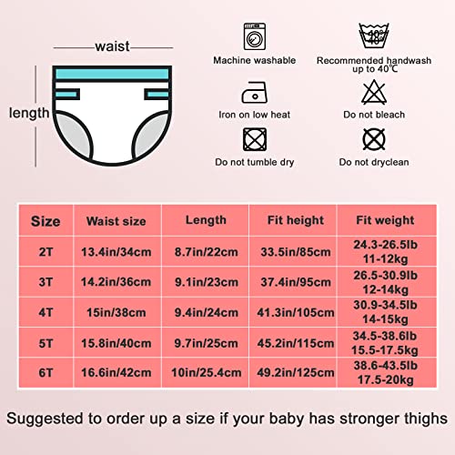 MOEMOE BABY Training Pants Absorbent Potty Training Underwear for Toddler Boys Girls, Cotton Training Pants 6T