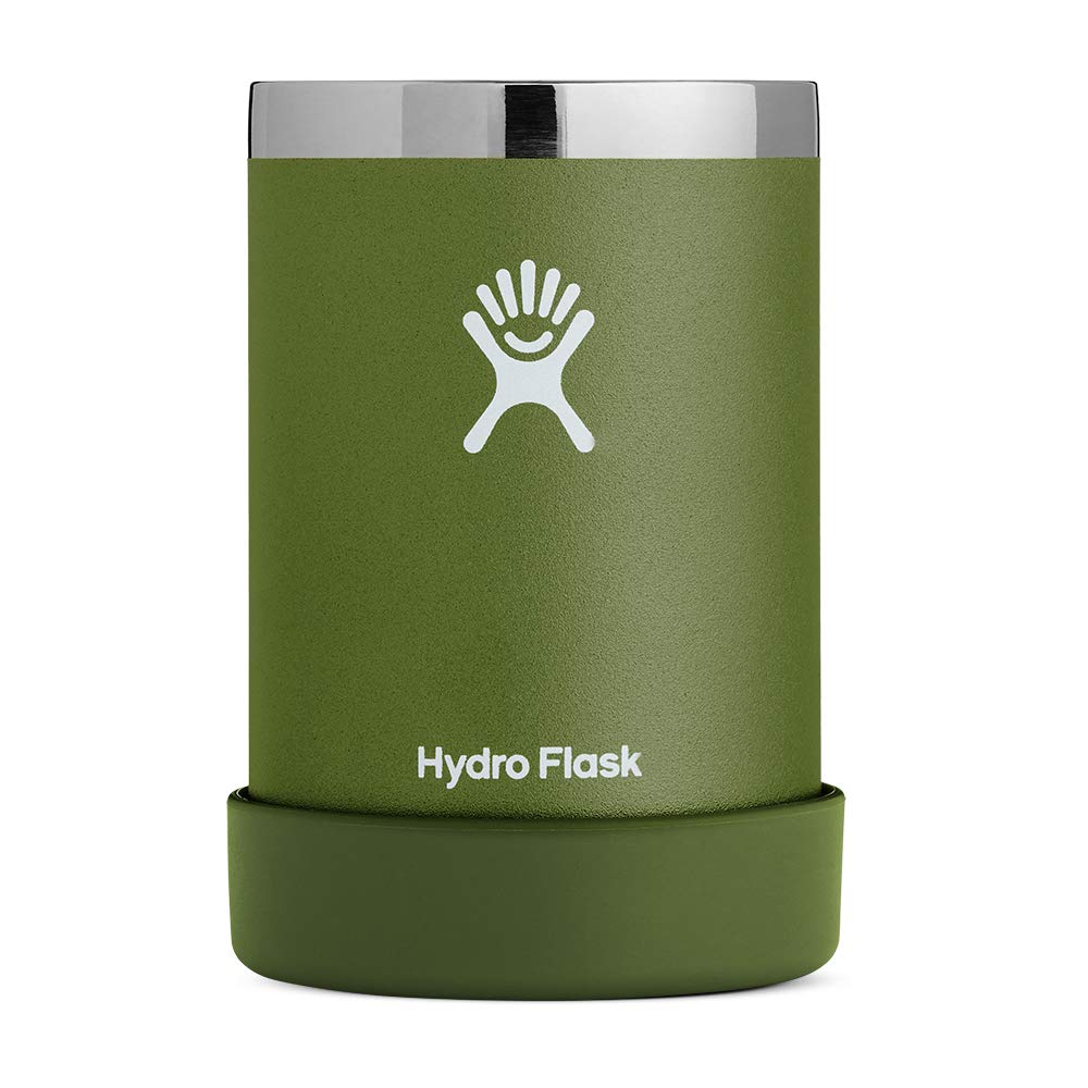Hydro Flask Can Cooler Cup - Stainless Steel & Vacuum Insulated - Removable Rubber Boot - 12 oz, Olive