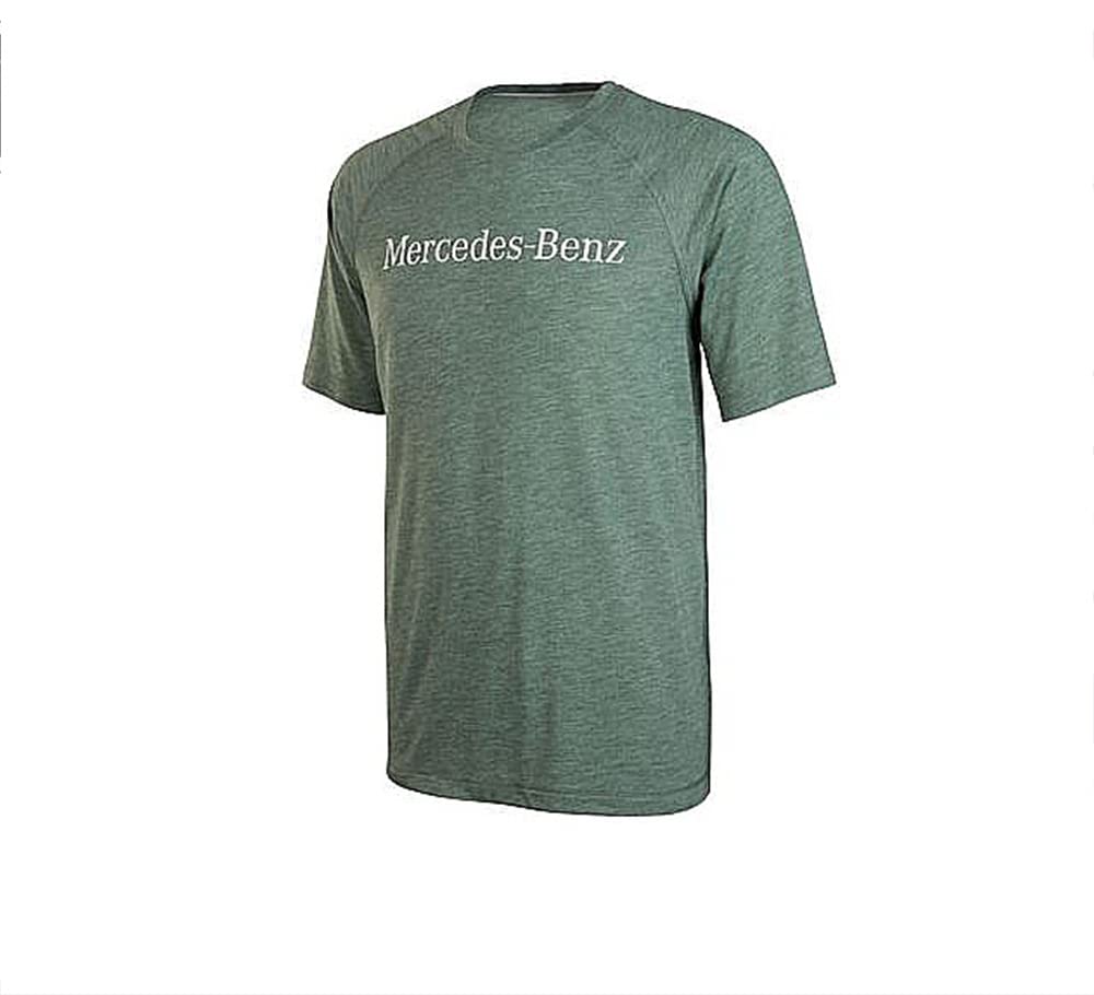 Mercedes Benz Tri-Blend Moisture Wicking Raglan Tee Green Heathered Athletic Performance T-Shirt (as1, Alpha, s, Regular, Regular, X-Large)
