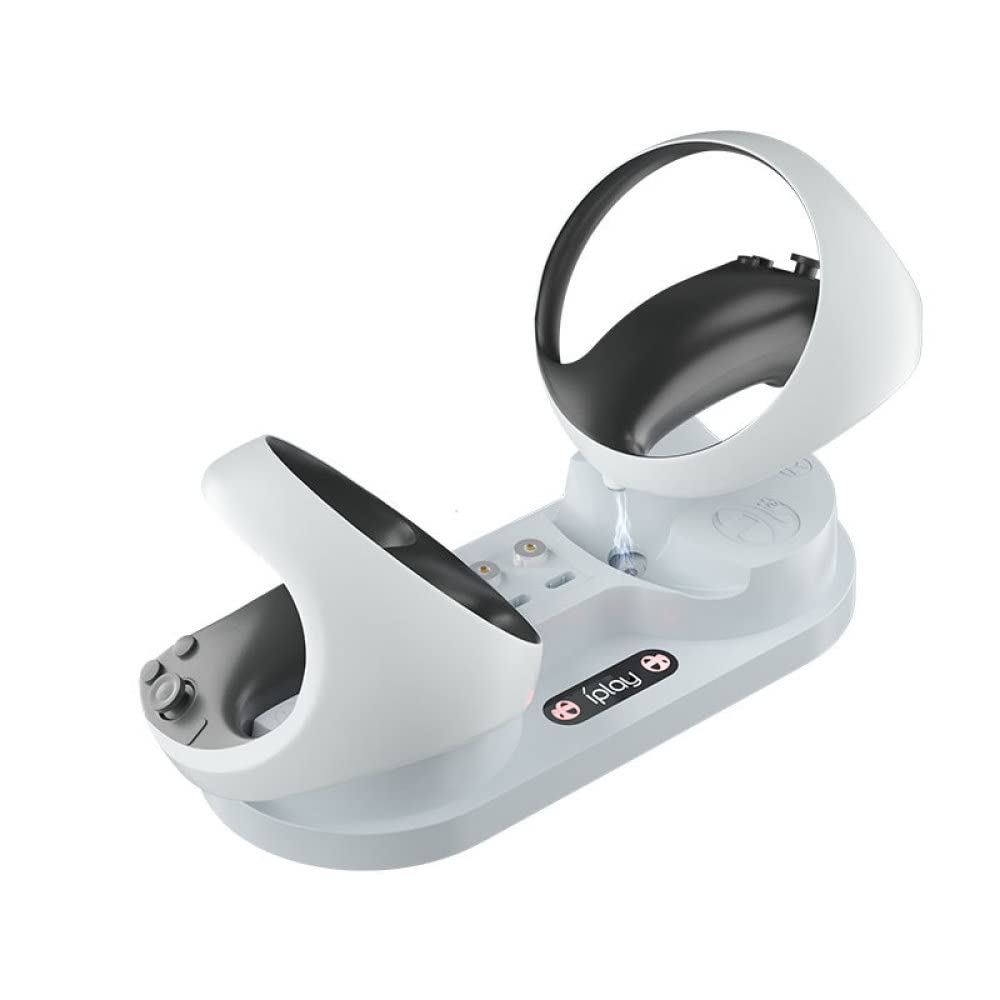MayHei Charging Station For PS5 VR2 Gamepad with LED Light Charger for PSVR2 Portable Handle Dual Dock Charger
