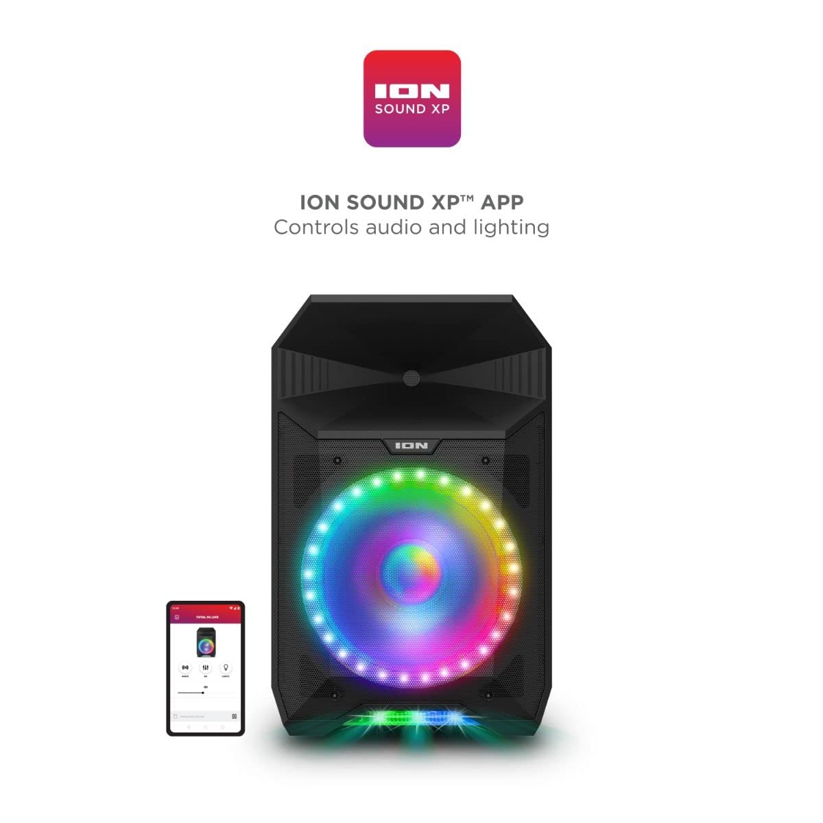 Ion Total PA Live High-Power Bluetooth Speaker System with Premium Wide Sound and Light Effects (Renewed)