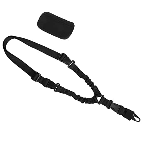 MoKo Durable Sling with Shoulder Pad, Quick Release Nylon Strap Rope with Length Adjuster Metal Hook, Universal Padded Sling Strap Belt for Outdoor Sports Backpack Camera, Black