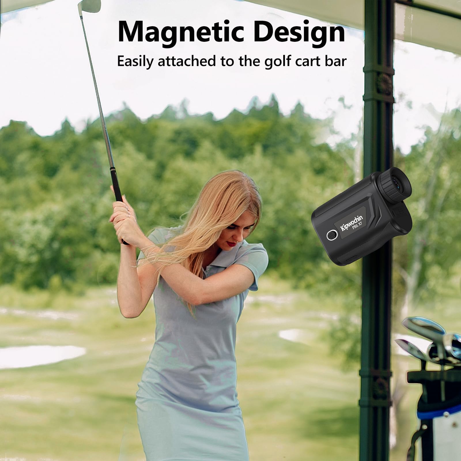 Kipwochin Golf Rangefinder with Slope, Type-C 880 Yards Range Finder, Flag Lock with Vibration,0.1S Measurement,6X Magnification,USB Rechargeable Laser Rangefinder for Golf & Hunting