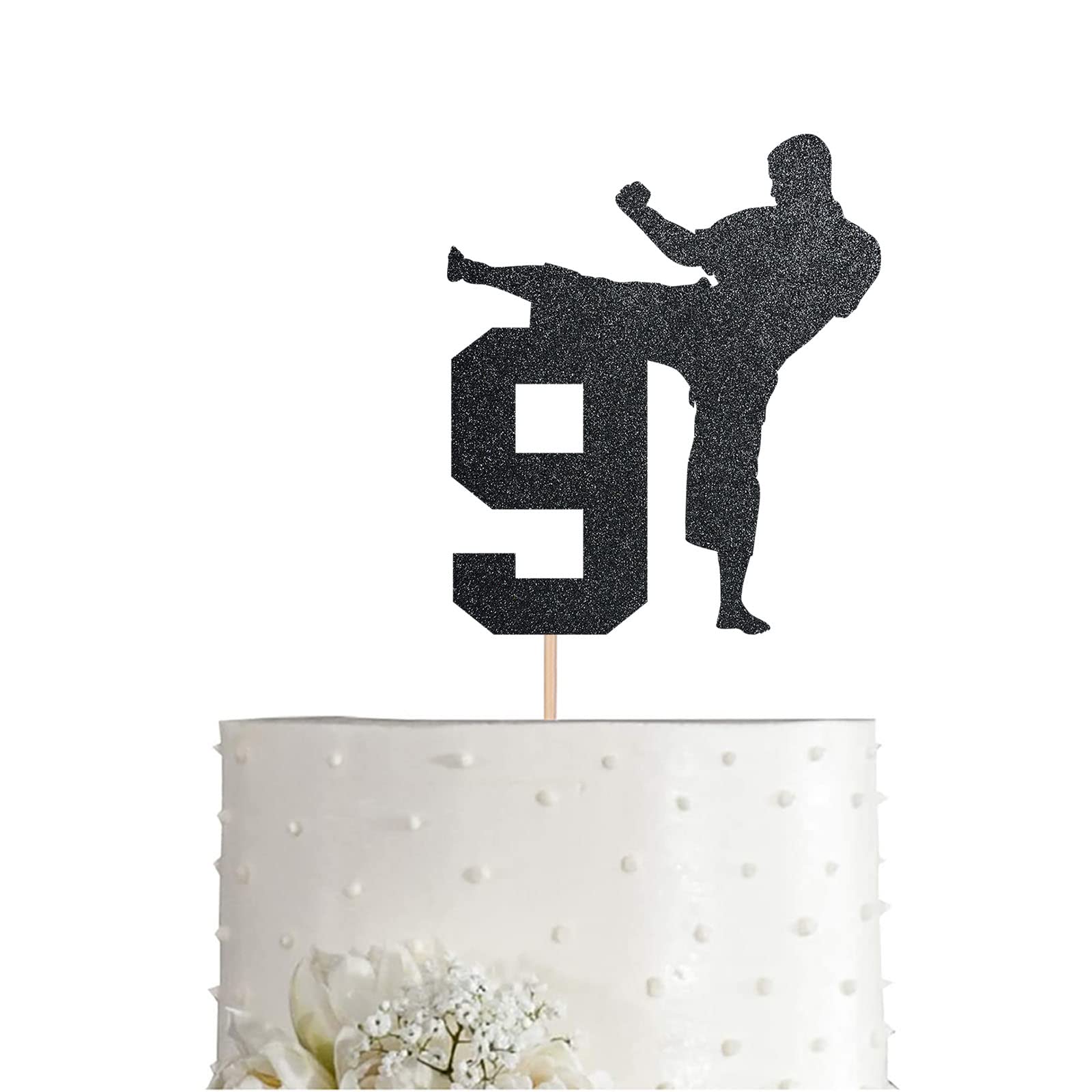Karate 9 Cake Topper, 9th Birthday Taekwondo Taekwondo Martial Arts Boy Girl Party Supply