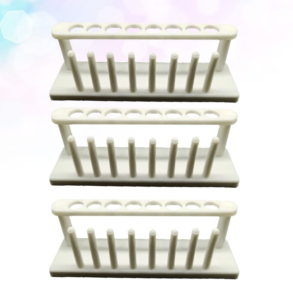 POPETPOP 3pcs and Rack - Holder Aquarium with Tube Holes Glass Wells Test for Scientific Equipment Plastic -Well Storage White Portable Lab Tubes Organizer Drying