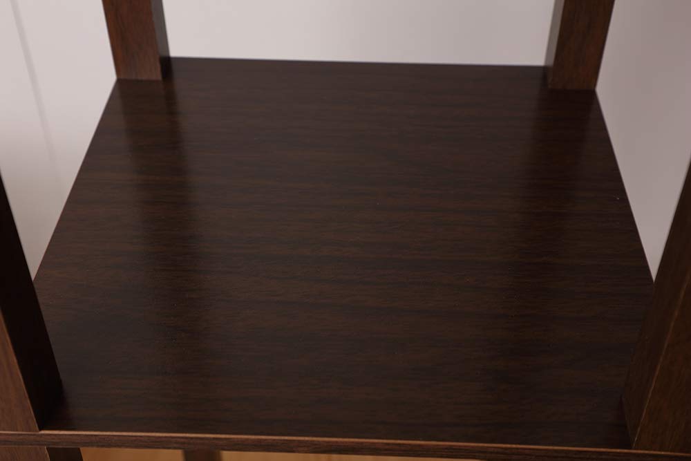 HomeFocus - Floor Lamp,Shelf Floor Lamp with LED Bulb,Corner Display Floor Lamp for Living Room,Bedroom and Office,Linen White Shade,Wood,Brown.