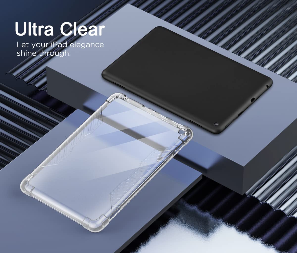 MoKo Case for All-New Amazon Kindle Fire HD 8 & 8 Plus Tablet (10th Generation-2020 Release) 8", Ultra Clear Soft Flexible Transparent TPU Skin Bumper Back Cover Shell, Clear