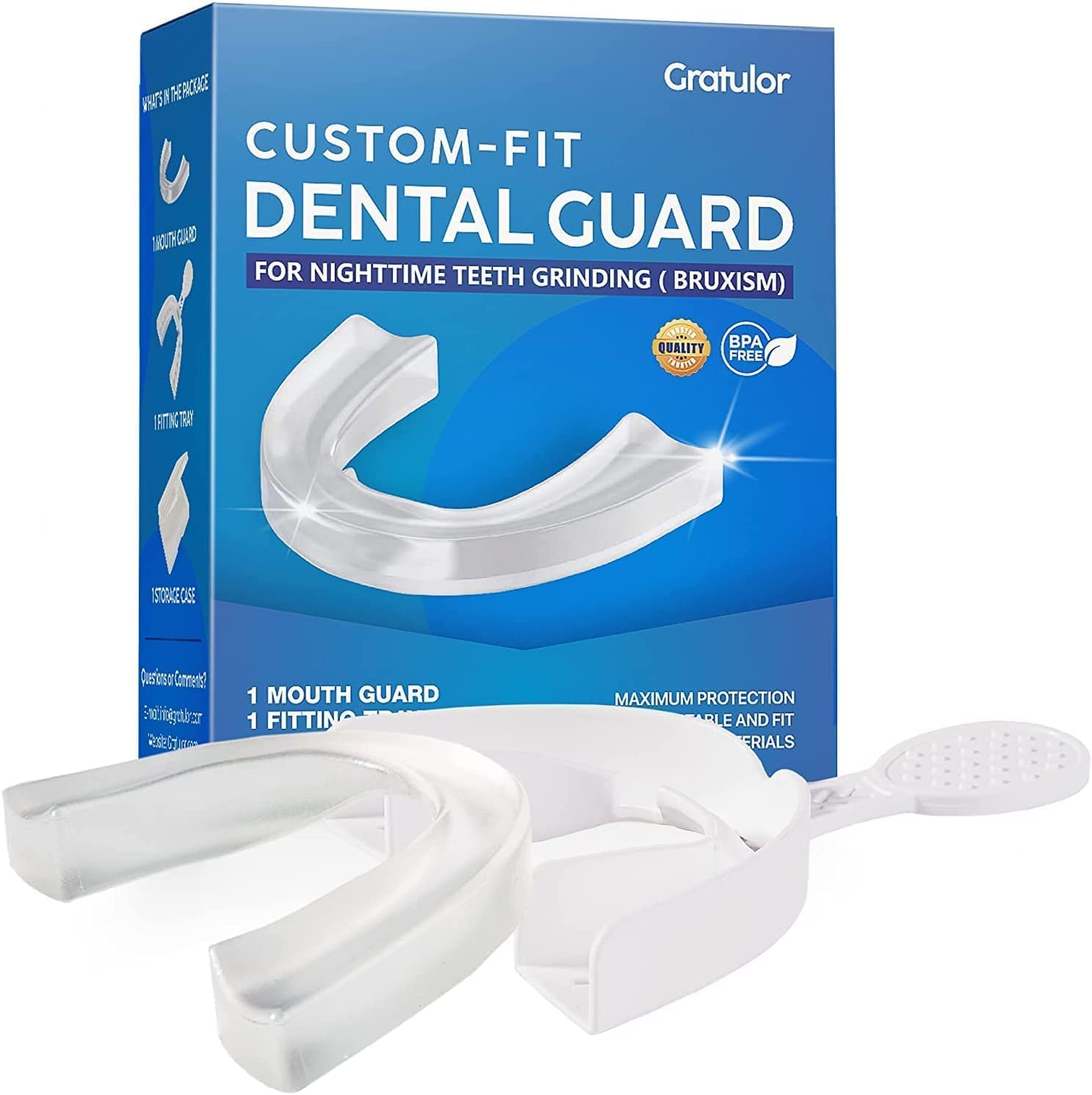Mouth Guard for Grinding Teeth, Mouthpiece for Cleaning Teeth,Comfort fit for Your Teeth, Moldable Mouth Guard for Clenching Teeth at Night