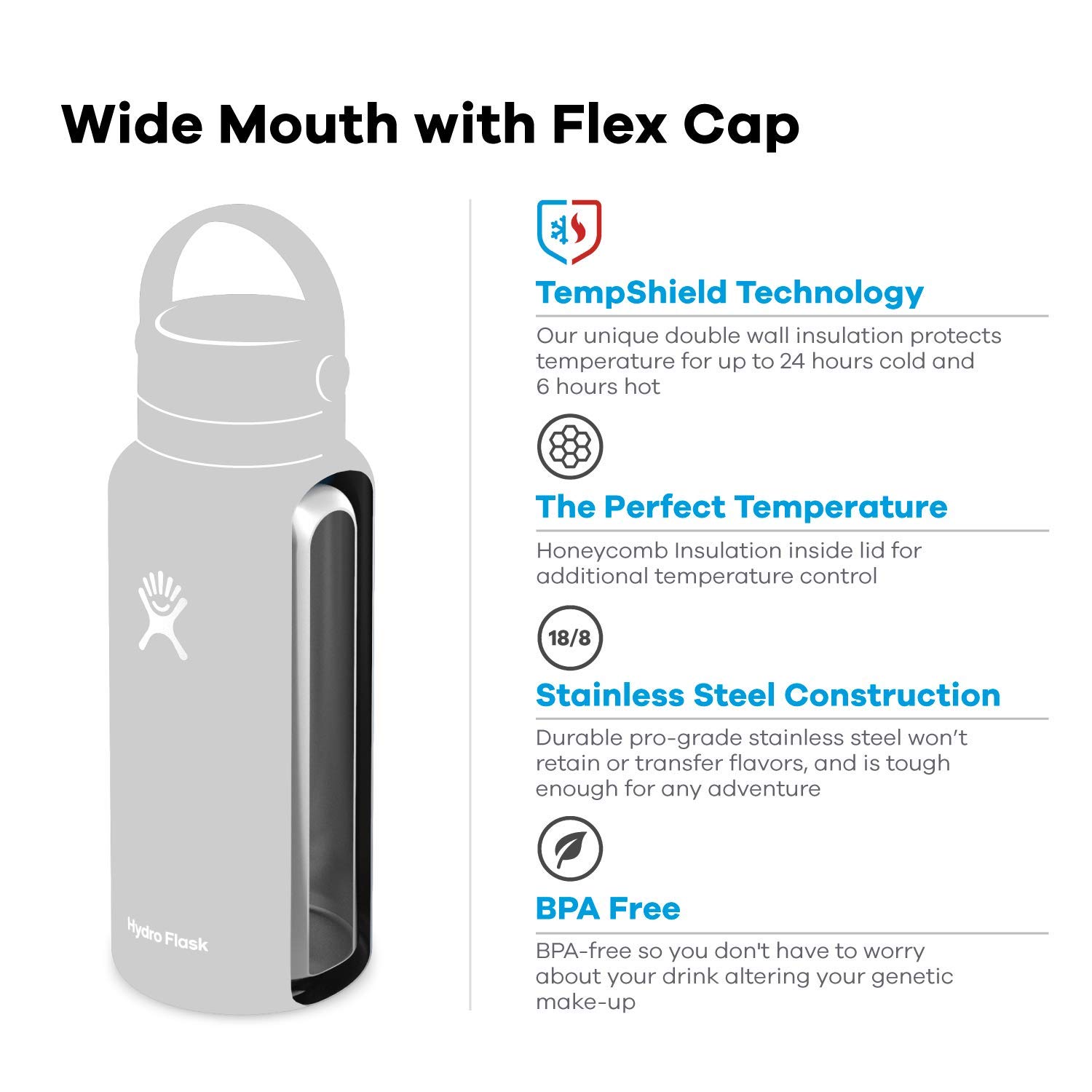 Hydro Flask Wide Mouth Bottle with Flex Cap