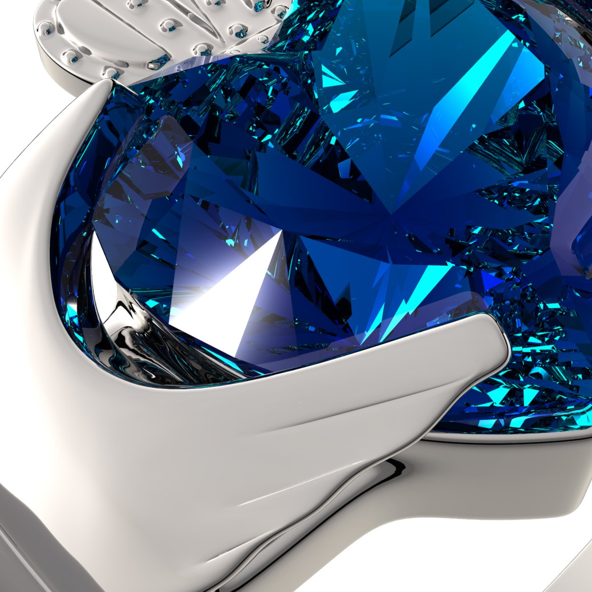 GWG Women's Rings Gift Sterling Silver Claddagh Ring with Heart Shaped Sapphire Blue Zircon Stone under Crown - 8 for Women