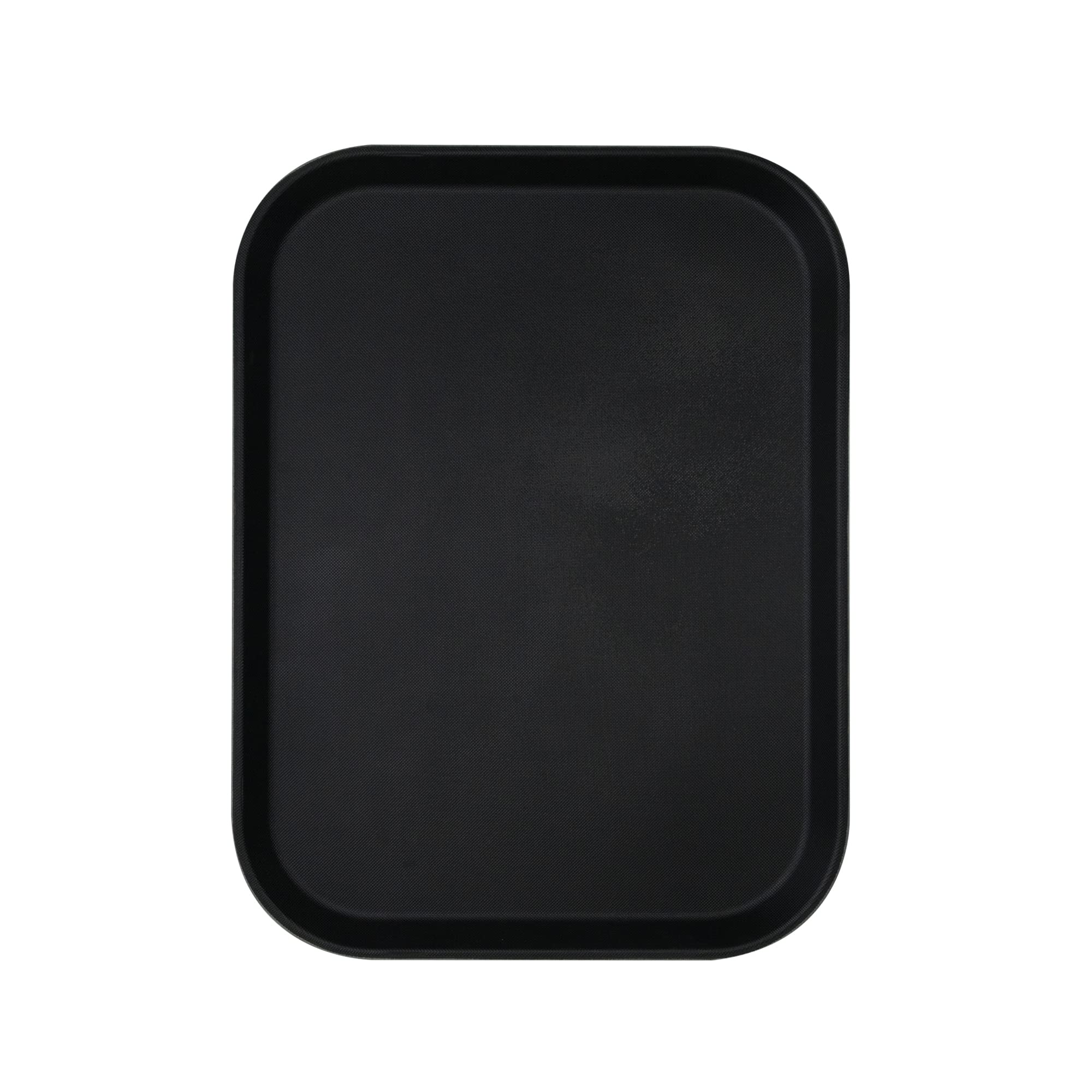 Jiwins 6 Pack Fast Food Tray 16.3x12inch Restaurant Serving Tray, Non-Slip Serving Trays, Fiberglass, Black