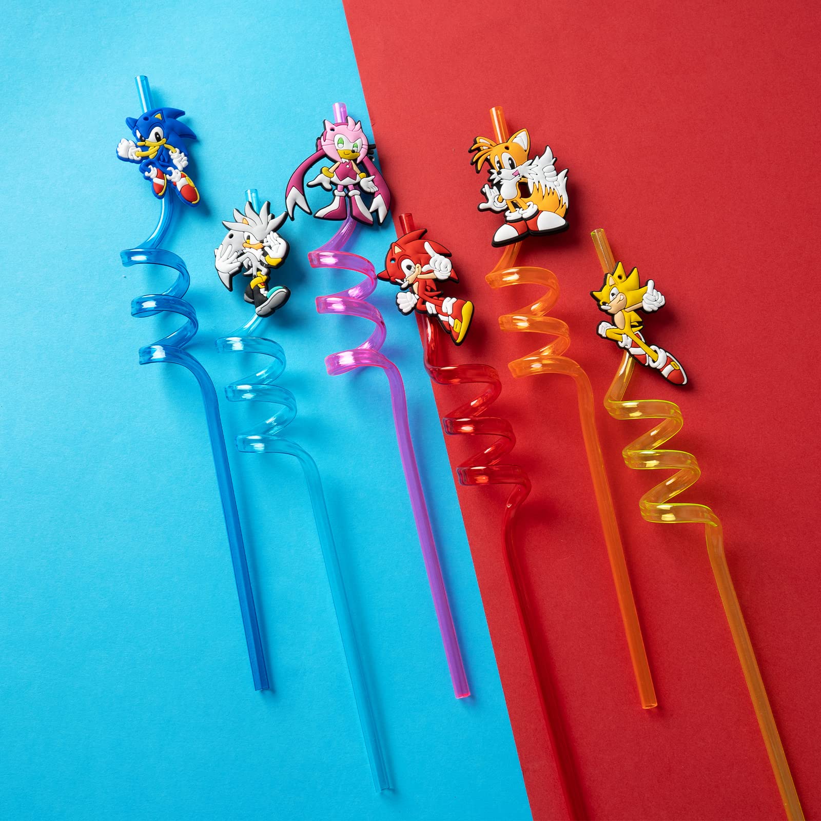 Mazubless 24Pcs Birthday Party Supplies Reusable Drinking Straws,8 Designs Video Game Themed Party Favors