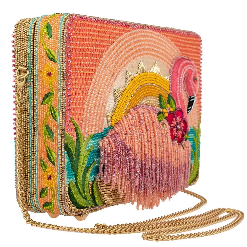 Mary Frances Pink Tropics Crossbody Flamingo Handbag, Multi