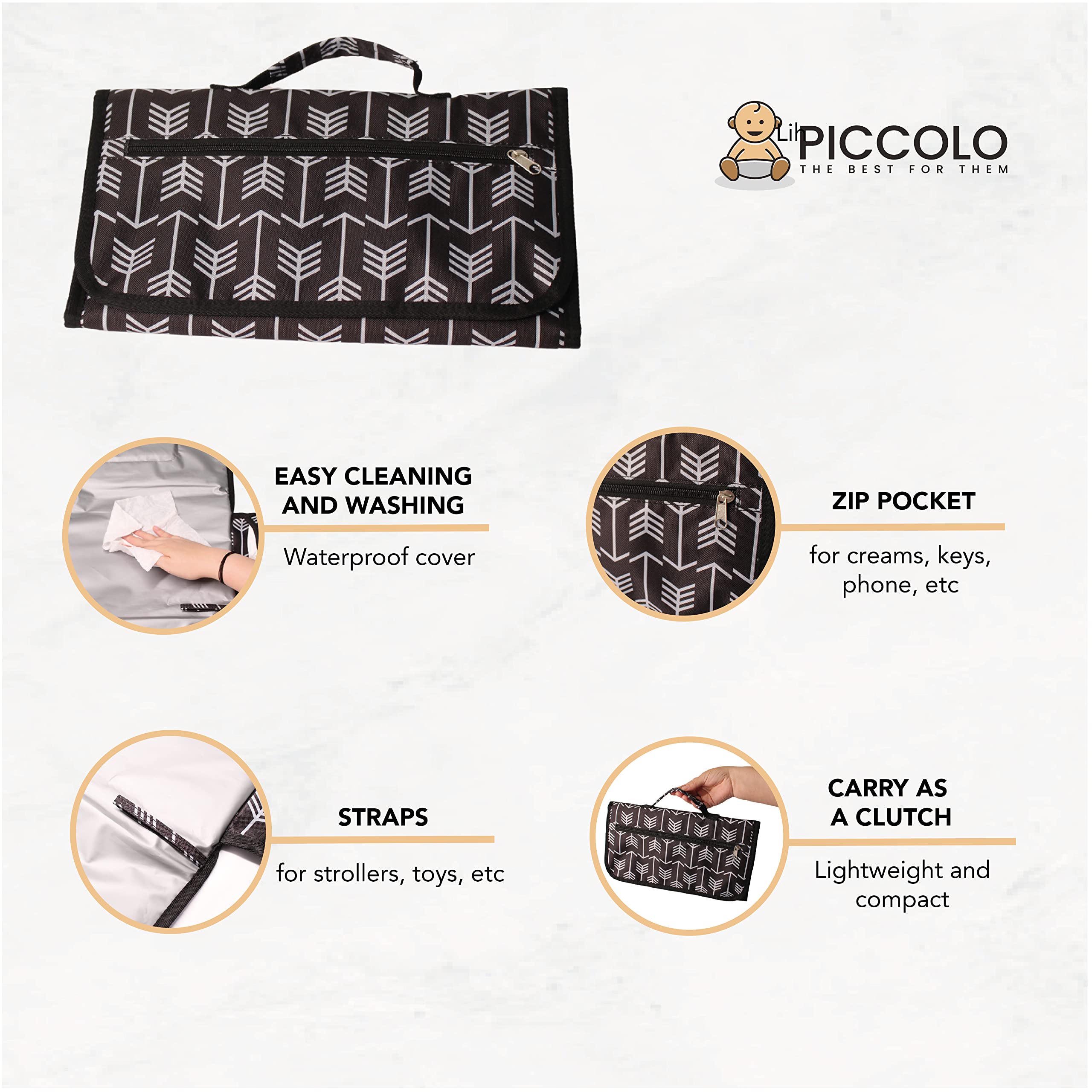 nging Pad Portable Travel Diaper Mat for Baby Foldable Bag Changer Station with Compact Waterproof Surface