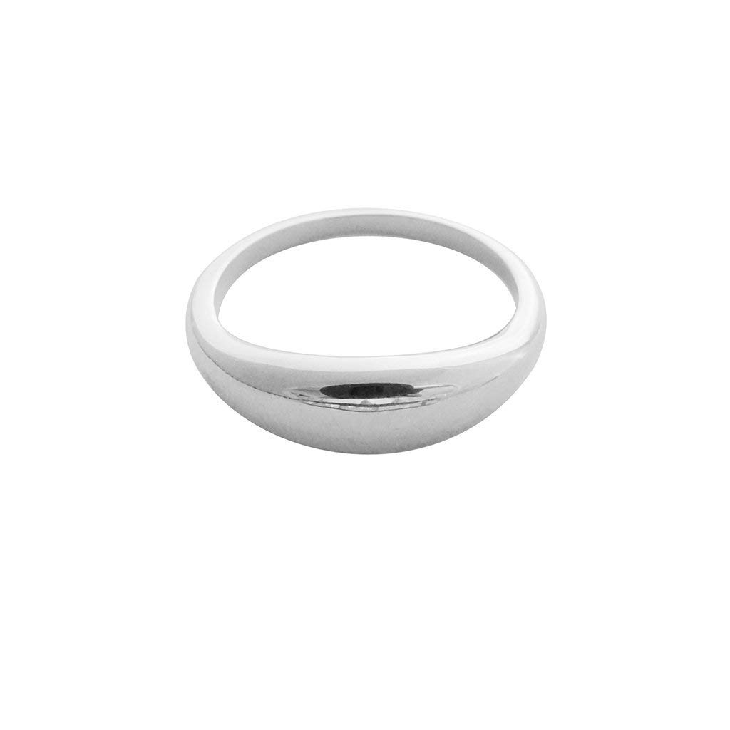 Honeycat Dome Top Ring Band in Gold, Rose Gold, or Silver | Minimalist, Delicate Jewelry (Silver, 7)