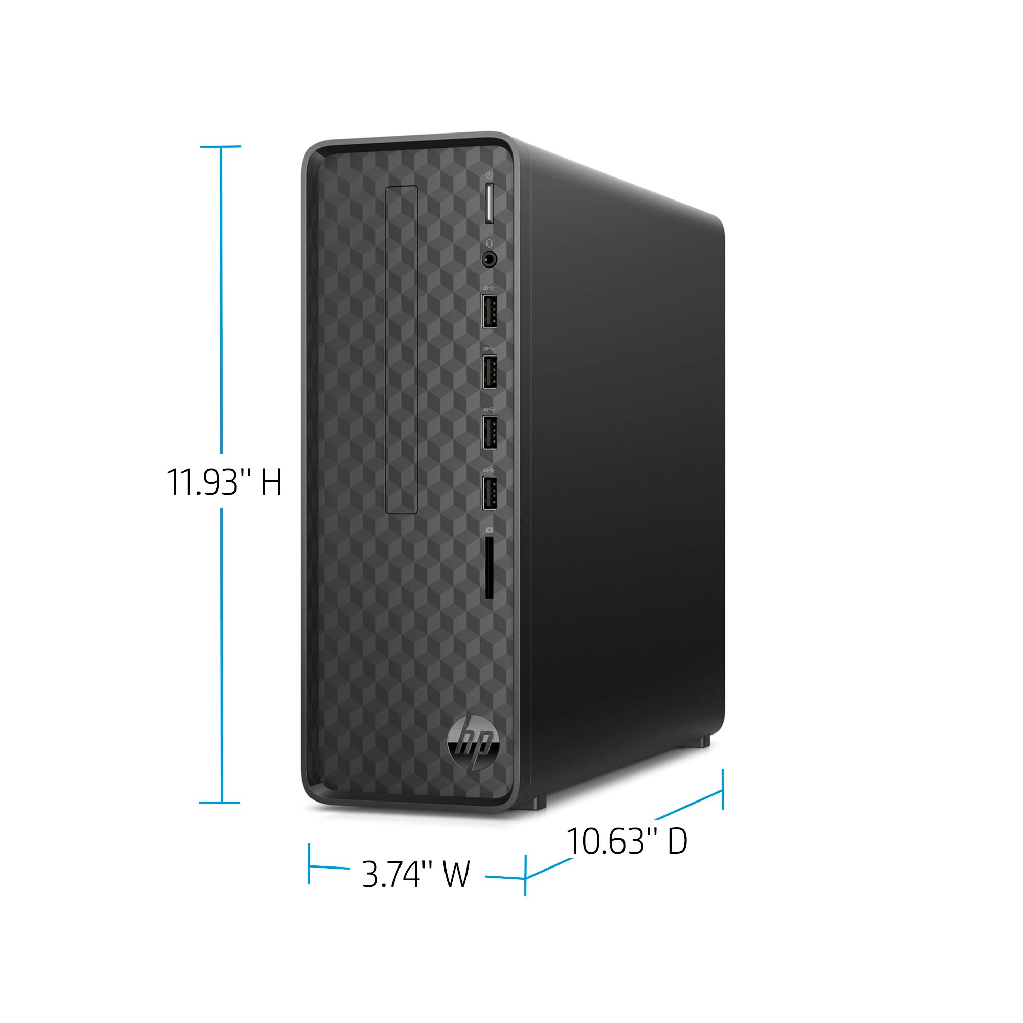HP Envy Desktop, 10th Generation Intel Core i7-10700, 16GB RAM, 1 TB Hard Drive & 512 GB SSD, Windows 11 (TE01-1020, Black)