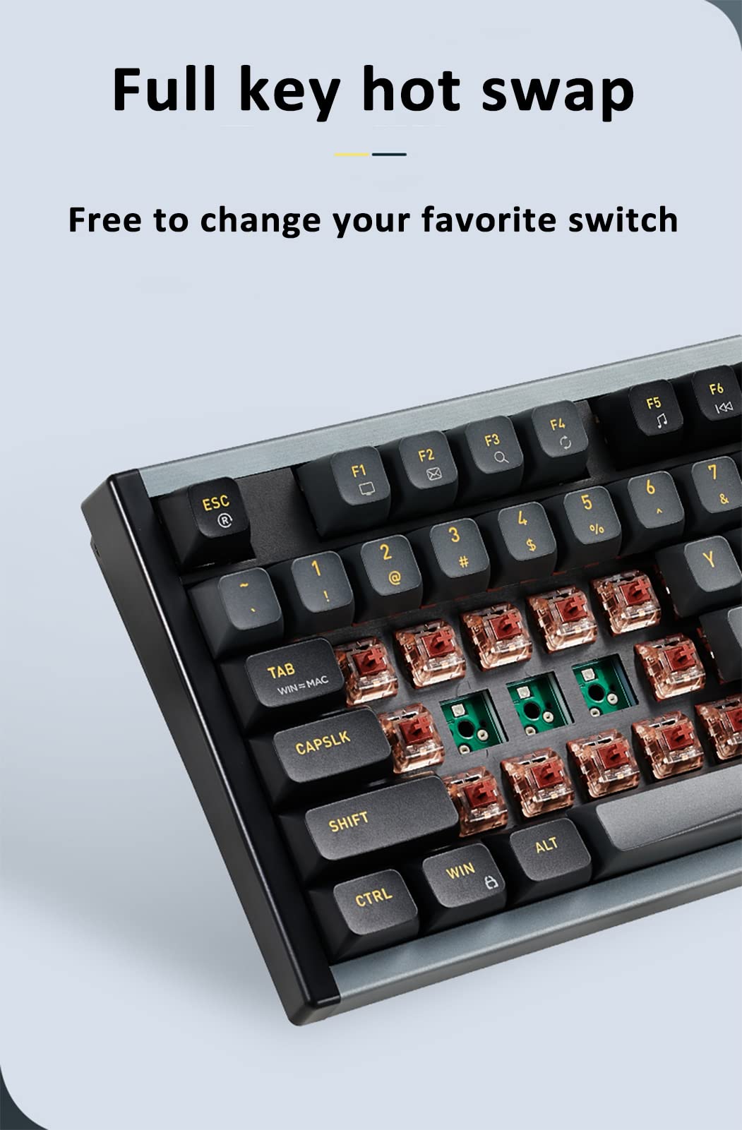 PLRG Full Size CNC Aluminum Mechanical Keyboard, 108 Key PBT Keycap Wired RGB Hotswap Anti-ghosting Ergonomic Gaming Keyboard Brown Switch