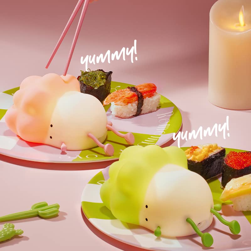 Nursery Night Lights for Kids, Cute Silicone Baby Night Light with Touch Sensor, Portable and USB Rechargeable Bunny Nightlight for Childen Lantern for Baby Vegetable Modeling (Pink)