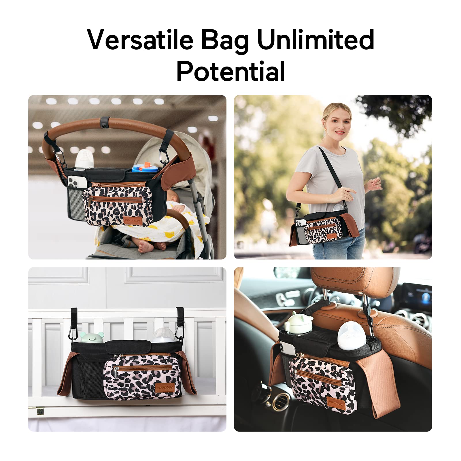 Momcozy Universal Baby Stroller Organizer& Insulated Baby Bottle Bag