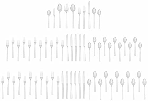 Lenox Bratton 65-Piece Flatware Set, 9.85 LB, Metallic