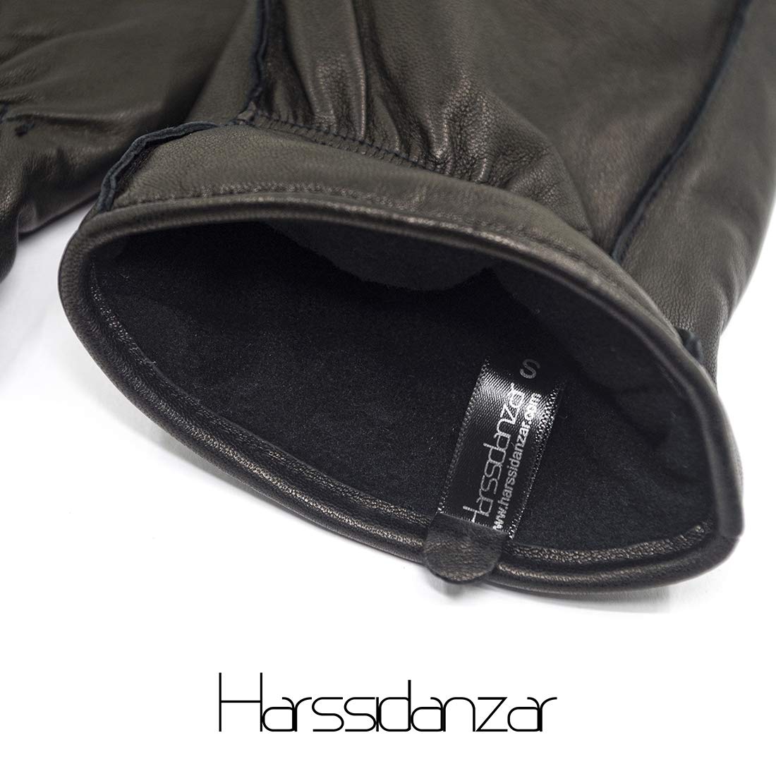 Harssidanzar Thermal Gloves Mens Lambskin Outdoor Leather Mittens Glove Thermolite Lined GM033,Black,Size XXL