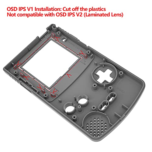 IPS Ready Upgraded eXtremeRate Classics NES Style Replacement Shell Full Housing & Black Screen Lens for Gameboy Color β Fit for GBC OSD IPS & Regular IPS & Standard LCD β Console & IPS Screen Without