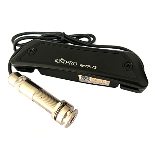 JUSTPRO Acoustic Guitar Pickup Set Magnet Soundhole Steel String Guitar Pick Up Tail Pin Audio Output Ballad Play Sing Woody Shell Ukulele Humbucker (Humbucker)