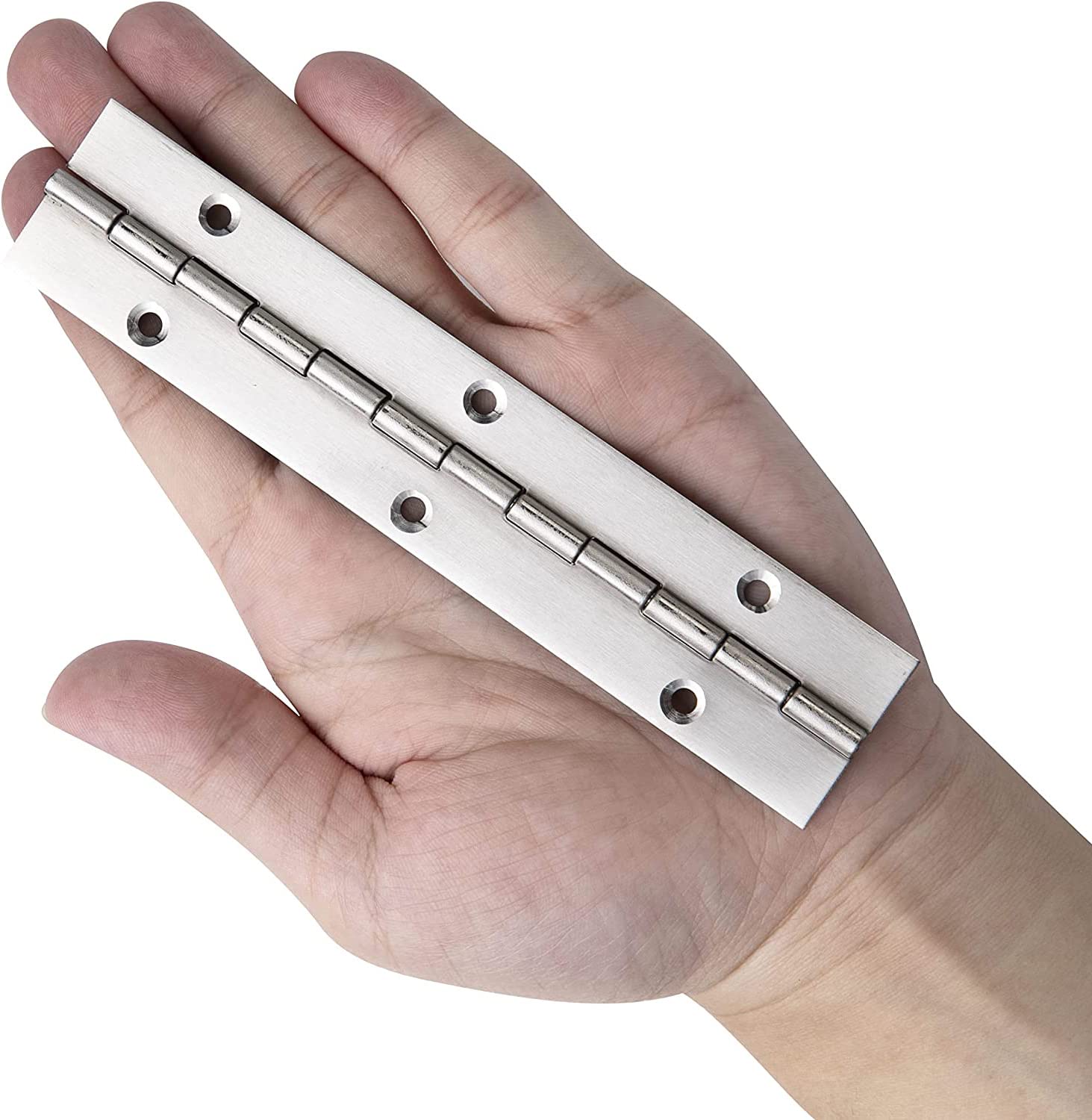 HyPROM Piano Hinge Heavy Duty Continuous & Piano Hinges,6PCS 6Inch Stainless Steel Piano Hinges Folding Door Butt Hinge,0.04" Thickness 1.2”Open Width for Boats Cabinets Storage Box with Screws