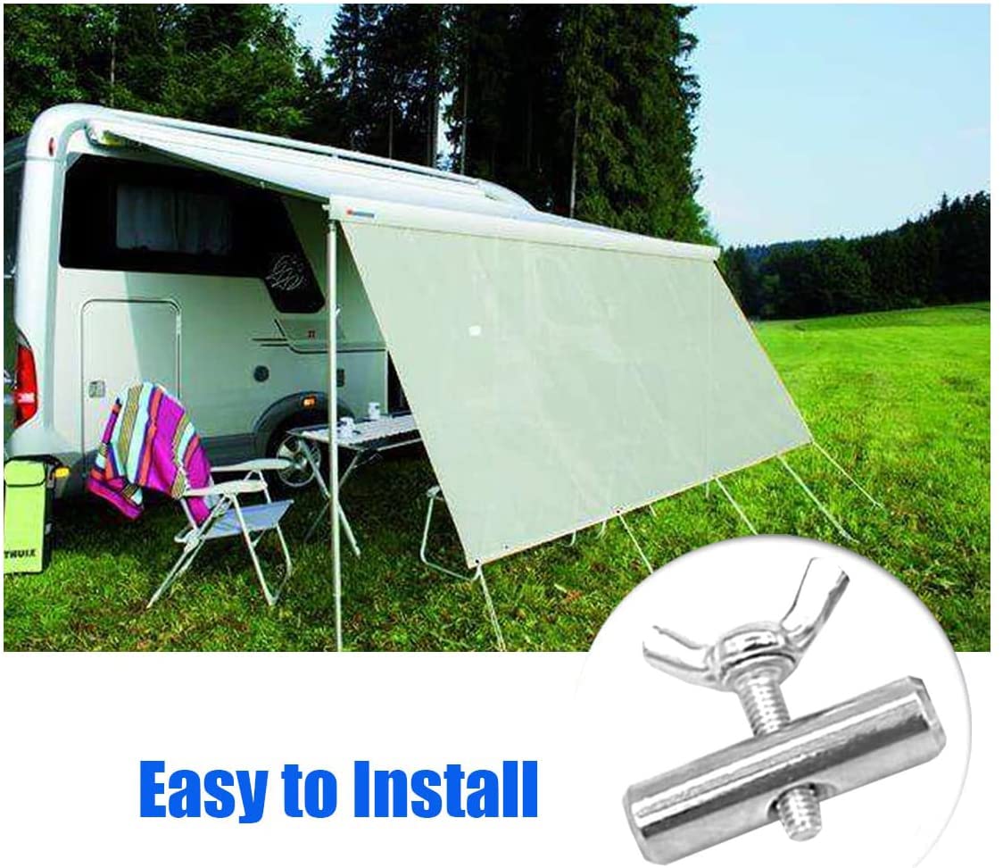 JUTTAUTO Awning Rail Stoppers, 8mm, 304 Stainless Steel - Prevents Awning Movement, Easy Install, Multipurpose for Campervan, Motorhome, Boat