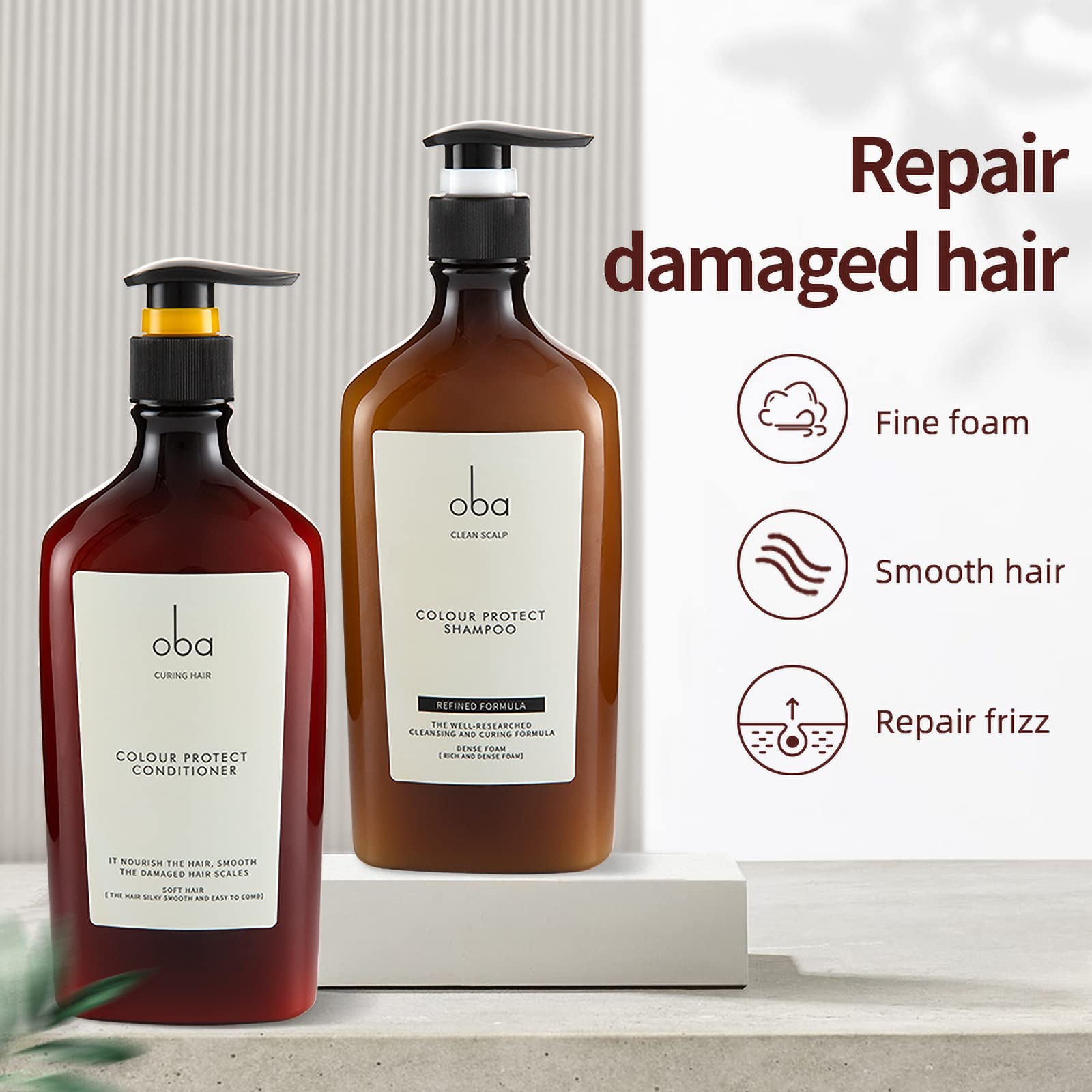 oba perm Damaged Repair Hydrate Shampoo and Conditioner Set 500ml*2