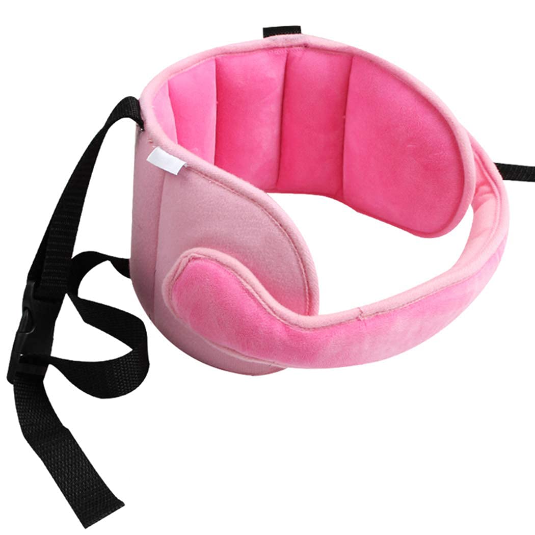 Head Support Travel Car Seat Stroller Child Head Protection Neck Relief for Toddler Baby Kids (Pink)