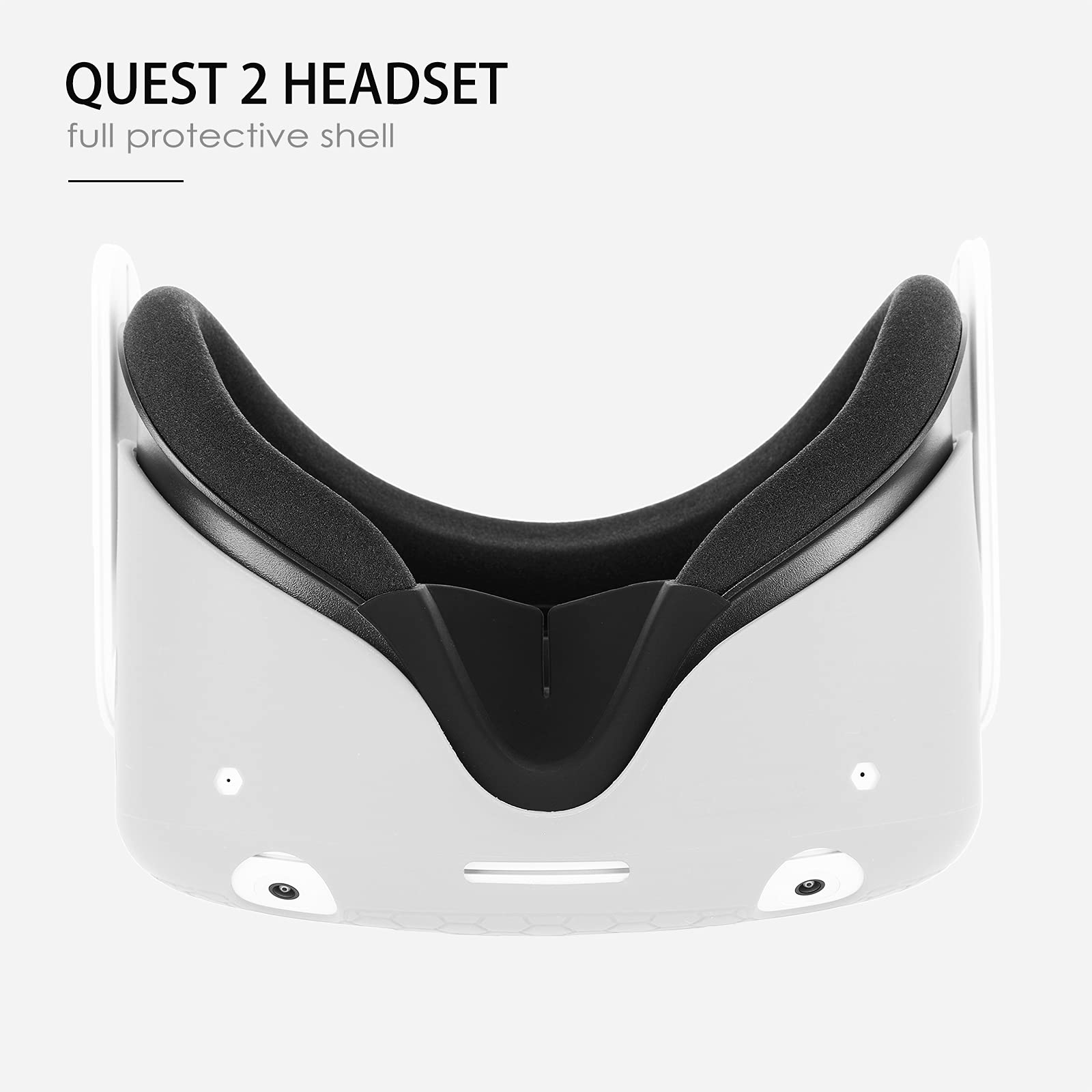 imeux Protective Shell Cover for Quest 2 Oculus Accessories VR Silicone Skin Front Face Protector Hood Kit Anti Dust Anti Scratch Preventing Collisions (Greyish White)