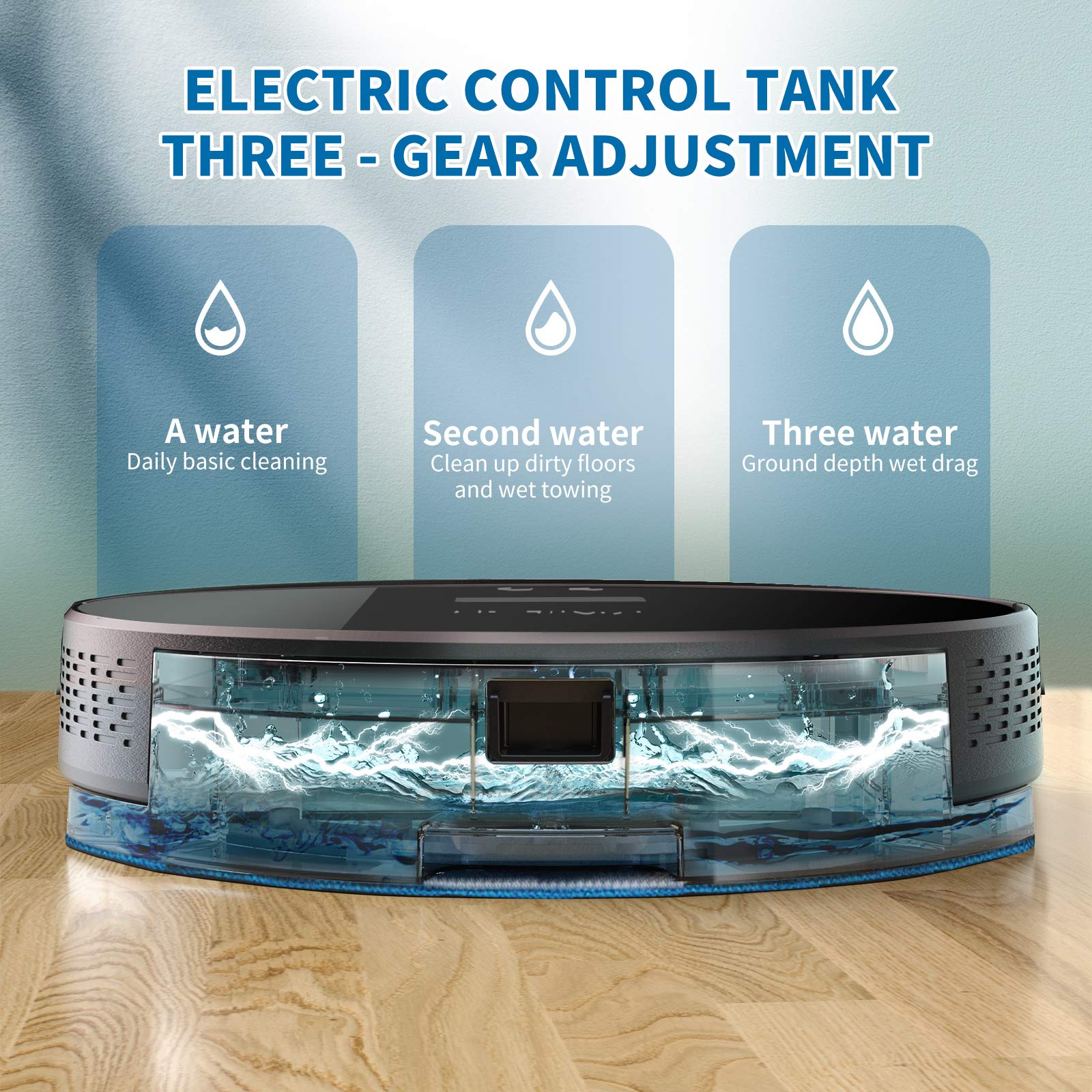 HONITURE Q5, 2-in-1 Robot Vacuum and Mop Cleaner with XL-600ml Dustbin, 2000Pa, 100mins Runtime, LCD Display, Voice & APP Control, Self-Charging Robotic Vacuum, Ideal for Pets