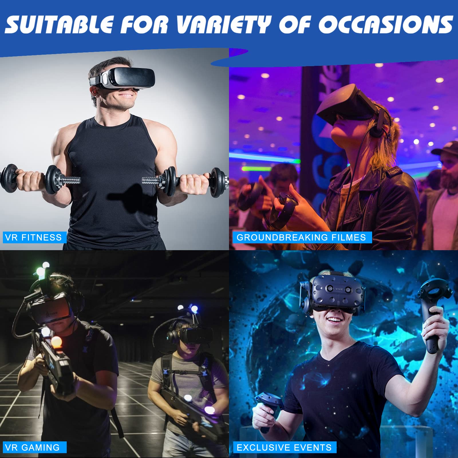 i-FSK VR Masks Sweat Band for Oculus Quest 2 Accessories, VR Eye Mask Cover Adjustable for VR Headsets, Breathable Facemask for Occulusquest2 Virtual Reality Workouts Supernatural, 4 Pack