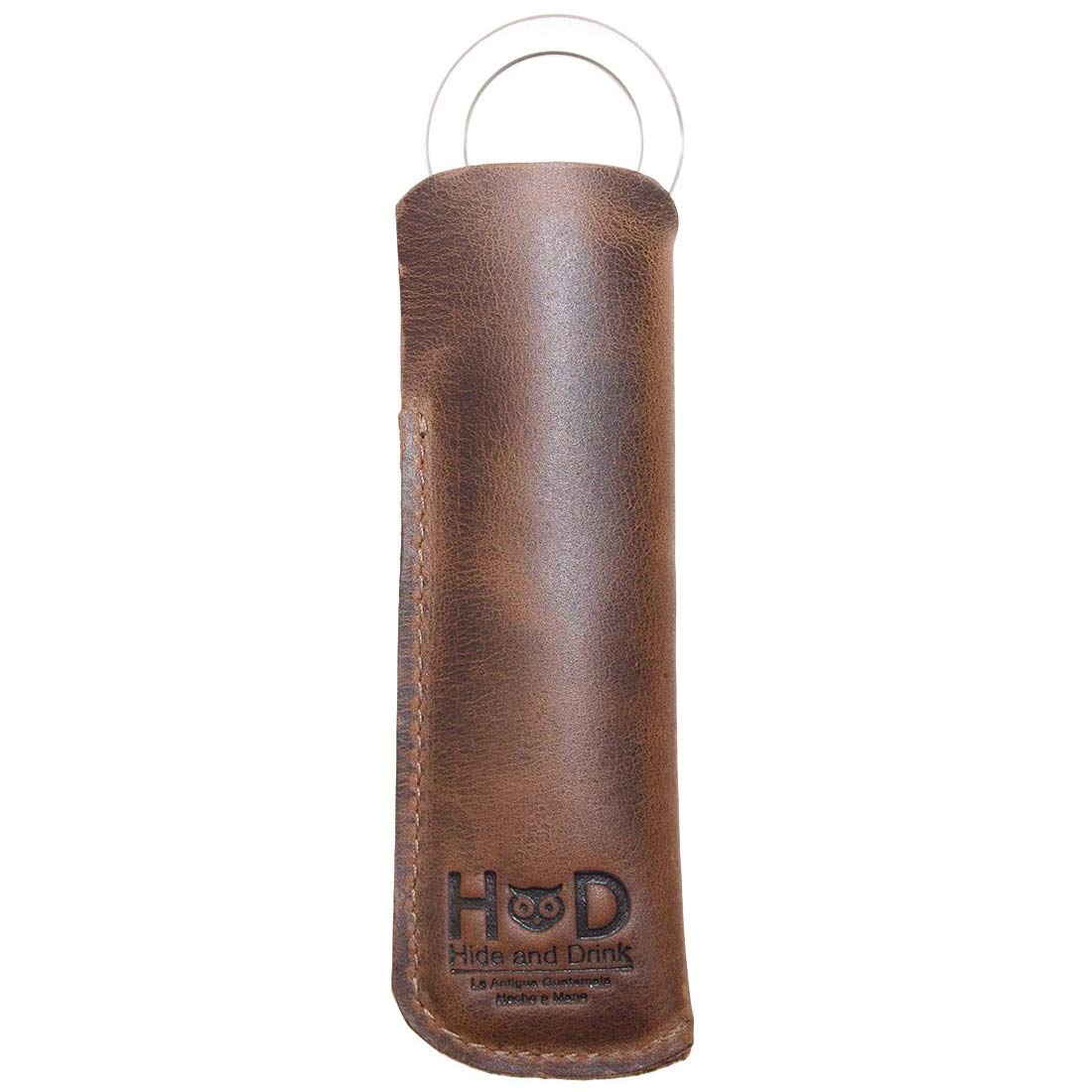 Hide & Drink, Rustic Comb Case (Comb NOT Included), Protector Holster, Stylish Sleeve, Personal Care, Barber Accessories, Full Grain Leather, Handmade, Bourbon Brown