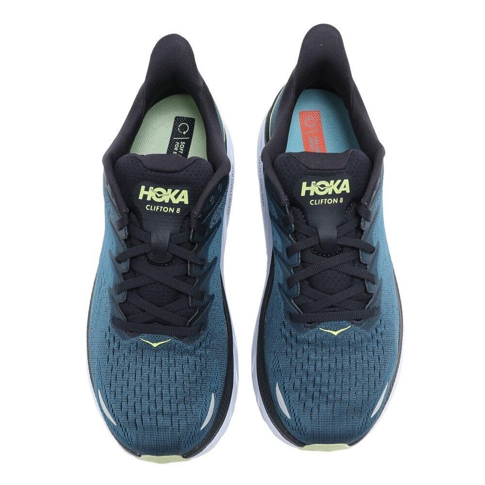 HOKA ONE ONE Clifton 8 Wide Mens Shoes Size 9.5, Color: Goblin Blue/Mountain Spring