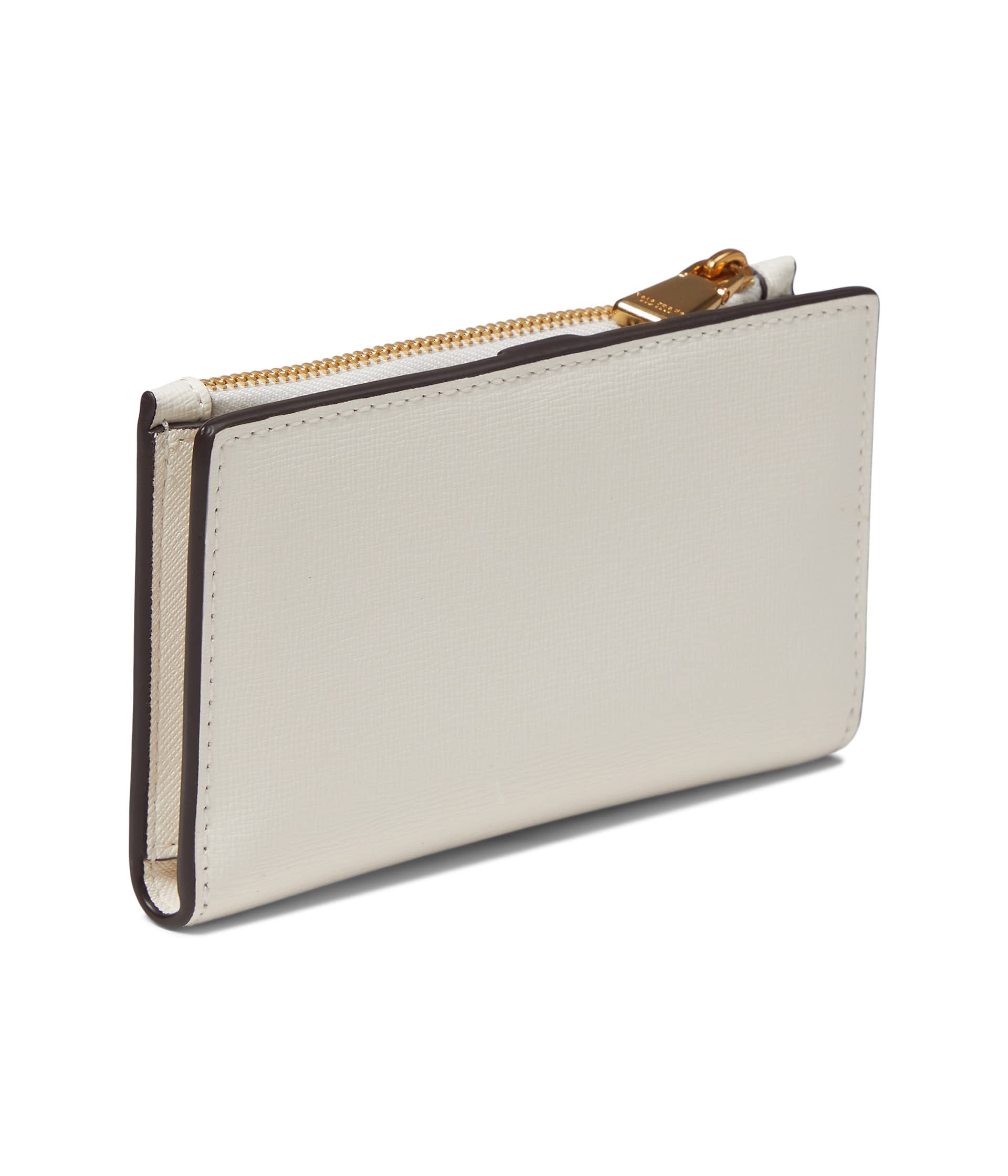kate spade new york In Bloom Flower Appliqued Saffiano Leather Small Slim Bifold Wallet Cream Multi One Size