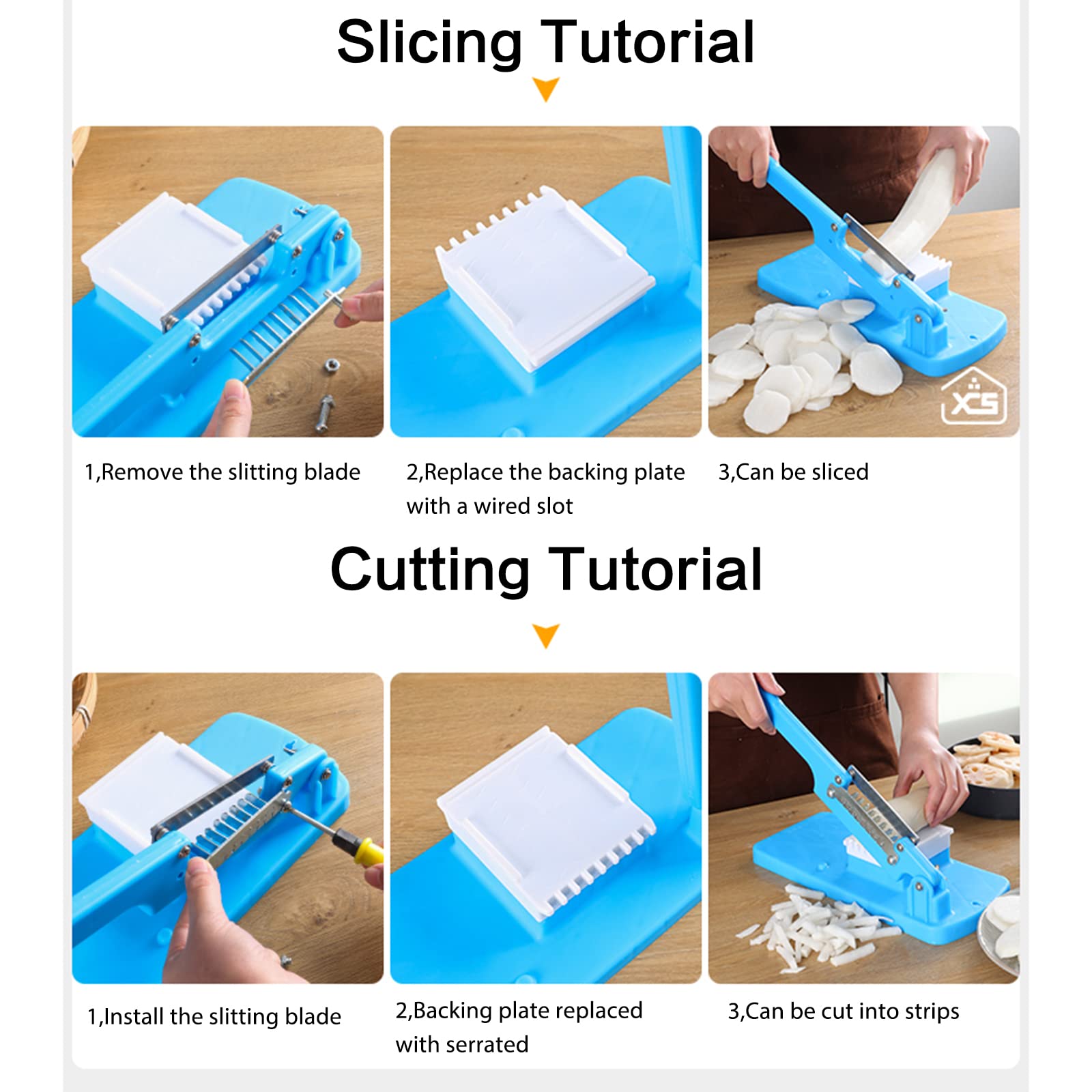 Multifunctional Table Slicer, 2023 Upgraded Manual Meat Slicer, Portable Frozen Meat Cutter Machine, Hand Fruit Bread Vegetable Beef Mutton Roll Slicing Machine for Home Cooking Hot Pot (Blue)