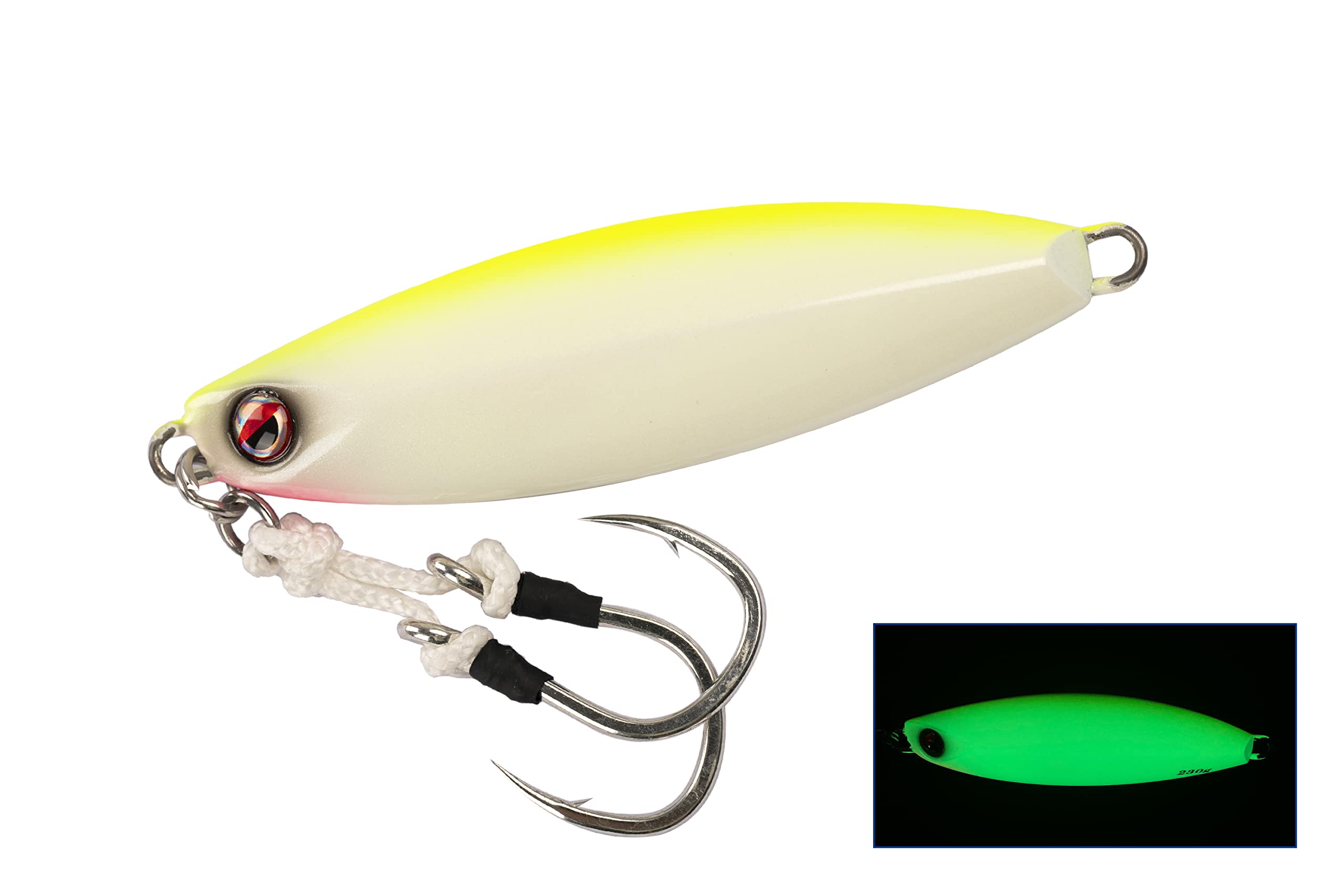 LITTMA Slow Pitch Jigs 160g 230g Flat Fall Jig Slow jigging Speed Jigging Metal Jigs with Assist Hooks Flatfall Jigs Color Glow