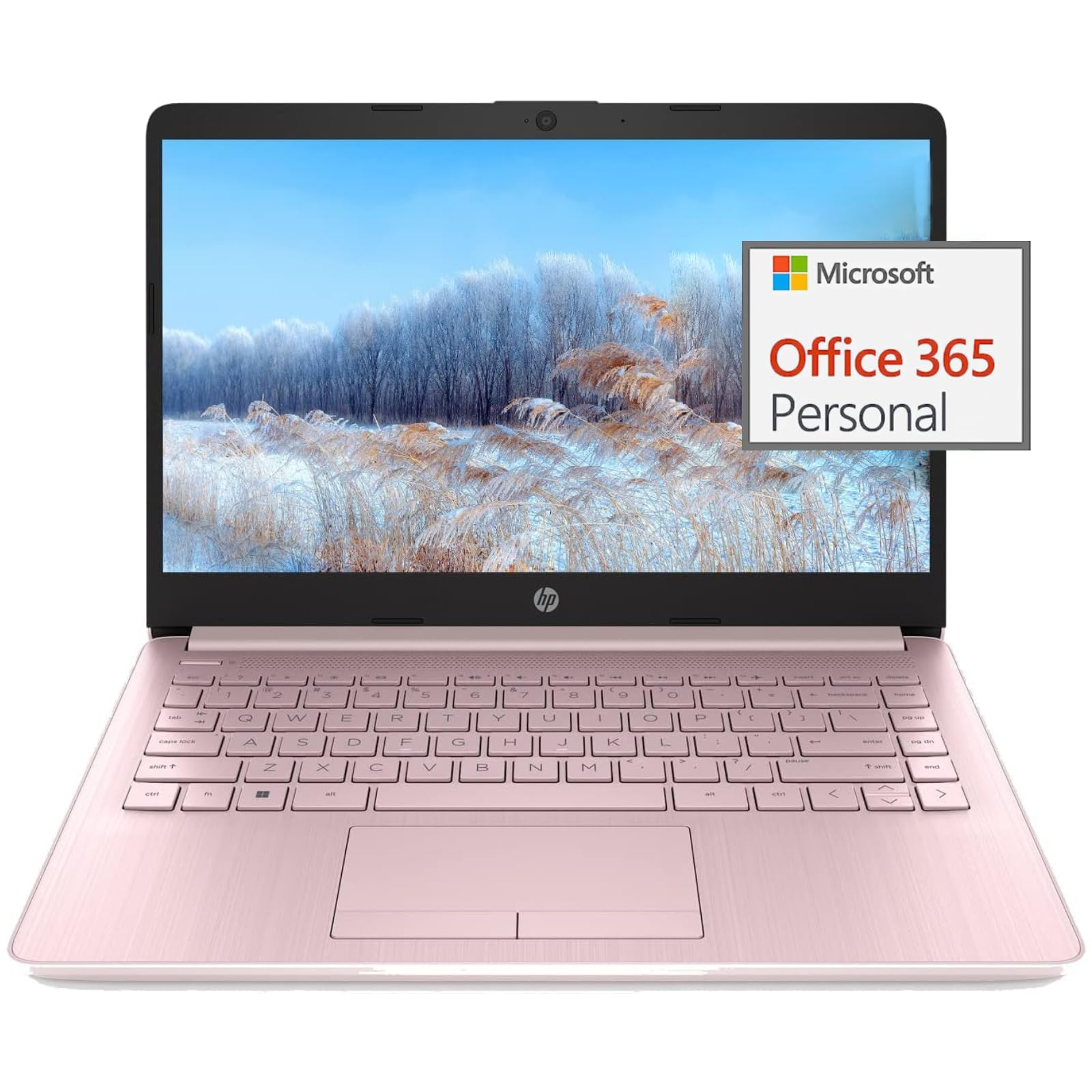 HP 2023 Newest Stream Laptop, 14" Display, Intel Celeron N4120, 4GB RAM, 64GB eMMC, Intel UHD Graphics 600, Wi-Fi, Bluetooth, Webcam, 1 Year Office 365, Windows 11 Home in S Mode, Pink