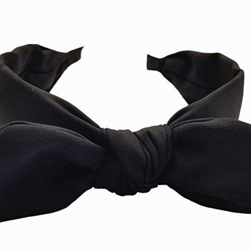 hodooly 1Pcs Knotted Headbands for Women,Turban Headband Wide Headbands Bowknot Hair Band for Women (Black)