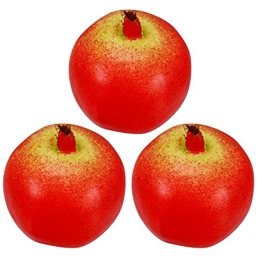 HOLIDYOYO 3pcs Simulated Pomegranate Faux Pomegranate Stem Artificial Fruits Props Photography Props Kitchen Fruit Display Fruit Props Fake Fruit Ornaments Red Desktop Fake Vegetables Foam