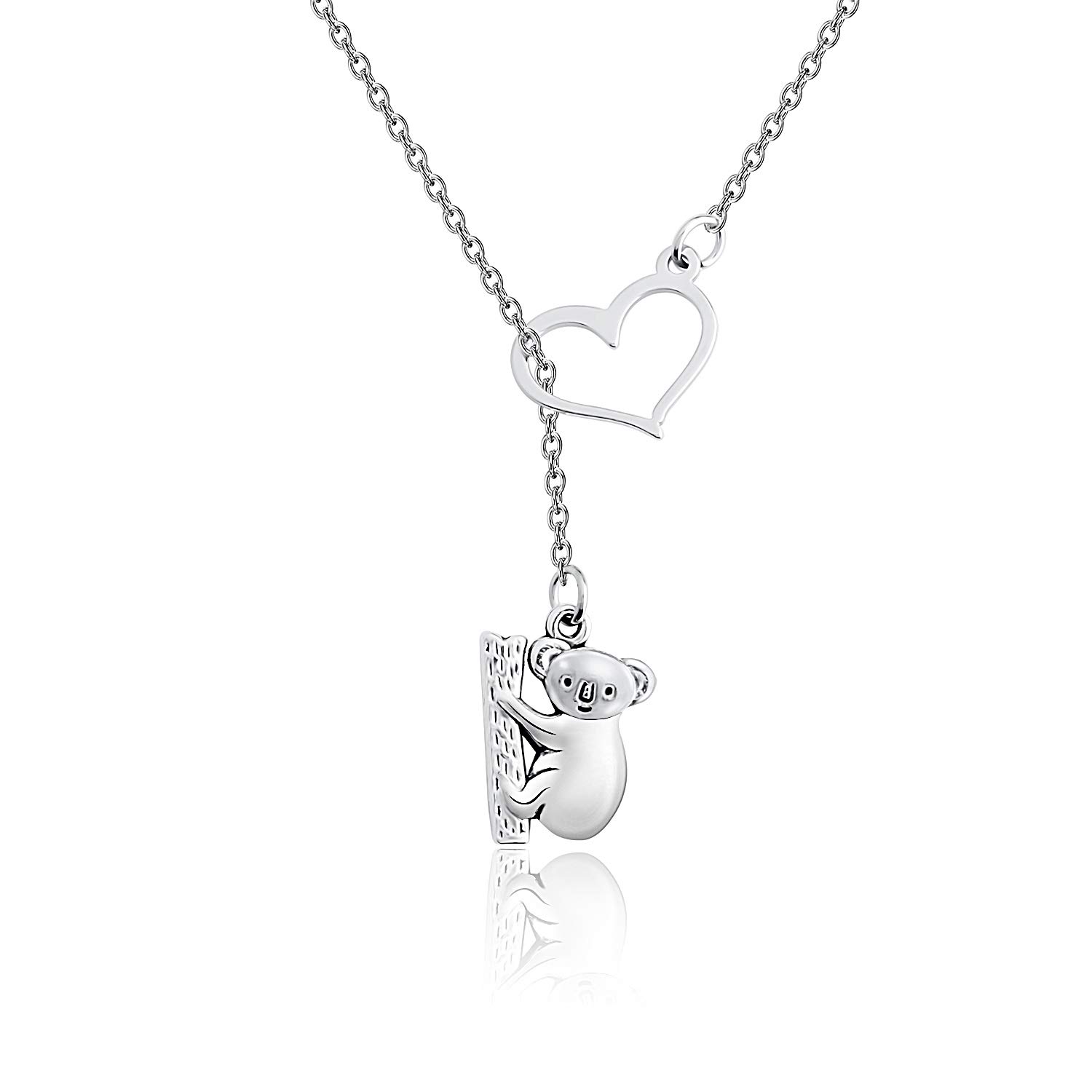 Gzrlyf Koala Bear Necklace Koala Lariat Necklace Koala Bear Gifts for Her (Y necklace)
