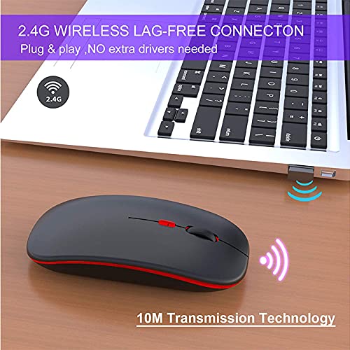 ISMMIK Wireless Bluetooth Mouse Compatible with Laptop/MacBook/iPad/iPhone Android/PC, Rechargeable Mini Silent Mouse for Windows/Linux, 3 DPI Adjustable Bluetooth Ergonomic Mouse (Black)